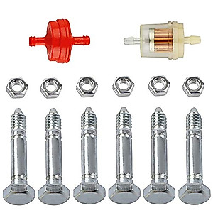 HUZTL 6-Pack Shear Bolts 53200500 1/4" for Ariens 53200500 Compact Shear Pins with 298090 1/4'' Fuel Filter fits Ariens Compact Two-Stage Snowblowers
