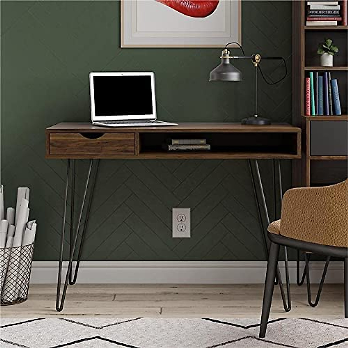 Novogratz Concord Computer Desk with Storage, Walnut