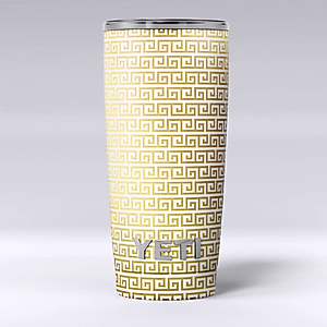 Design Skinz Golden Greek Pattern - Skin Decal Vinyl Wrap Kit Compatible with The Yeti Rambler Cooler Tumbler Cups