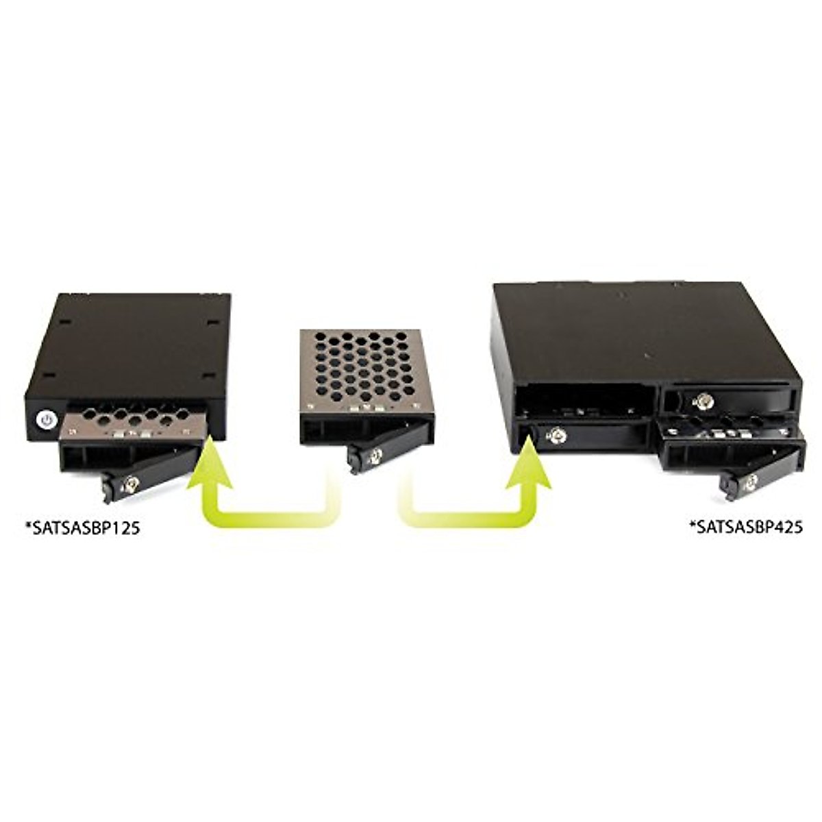 StarTech.com 4-Bay Mobile Rack Backplane for 2.5in SATA/SAS Drives - Hot Swap SSDs/HDDs from 5-15mm - Supports SAS II & SATA III (6 Gbps) , TAA (SATSASBP425)