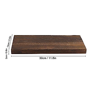 AMONIDA Floating Shelves, Brown Paulownia Wall Mounted Floating Wall Shelves, Rustic Wood Wall Shelves, Storage Shelves for Bedroom, Living Room, Bathroom, Kitchen, Office and More(11.8x5.5x0.8in)