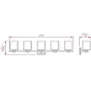 Design House 556175 Oslo 5 Light Vanity Light, Satin Nickel
