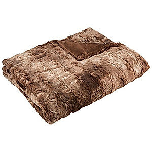 Amazon Brand – Pinzon Faux Fur Throw Blanket 63" x 87", Alpine Brown