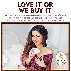 Organic Black Tea Pods for Keurig - Naturally Caffeinated Tea for KCup - Premium Unsweetened Black Tea for Hot Tea Brewing or Iced Tea by Teavity (36 Tea Pods)