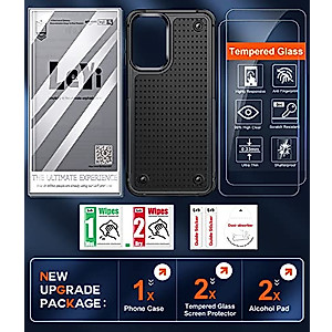 LeYi for Samsung Galaxy A13-5G Case: Samsung [A32] [A23] [A04S] Case with 2 Pack Tempered Glass Screen Protectors, Heavy Duty Shockproof Hard PC Textured Back Phone Case for Women Men, Black