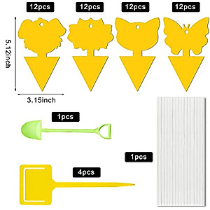 54 Pieces Sticky Fruit Fly Trap,Dual-Side Fruit Fly and Fungus Gnat Sticky Catcher Trap for Indoor Outdoor Fruit Fly,Fungus Gnats,Mosquito,Flying Insect Bug Pest,White Flies YUEQINGLONG