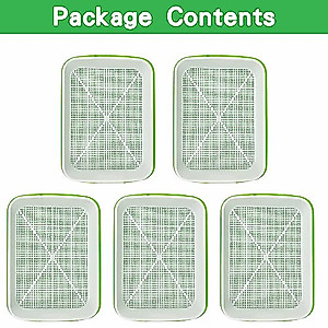 SDLDEER Seed Sprouting Tray, 5 Packs Microgreens Growing Trays Big Capacity Sprouts Growing Kit Soil-Free Sprouter Tray for Sprouting Seeds, Beans, Wheatgrass