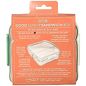 SugarBooger Good Lunch Sandwich Box, Cactus, 1 Count (Pack of 1)