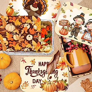 36Pcs Thanksgiving Tin Foil Containers with Lids Disposable Aluminum Thanksgiving Leftover Containers with Lids Thanksgiving Foil Food Pan