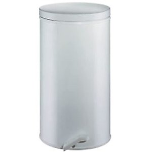 Wesco Bin 25L 128 (Metal Liner) Pedal Trash Can, サイズ:∅31×H50cm, White