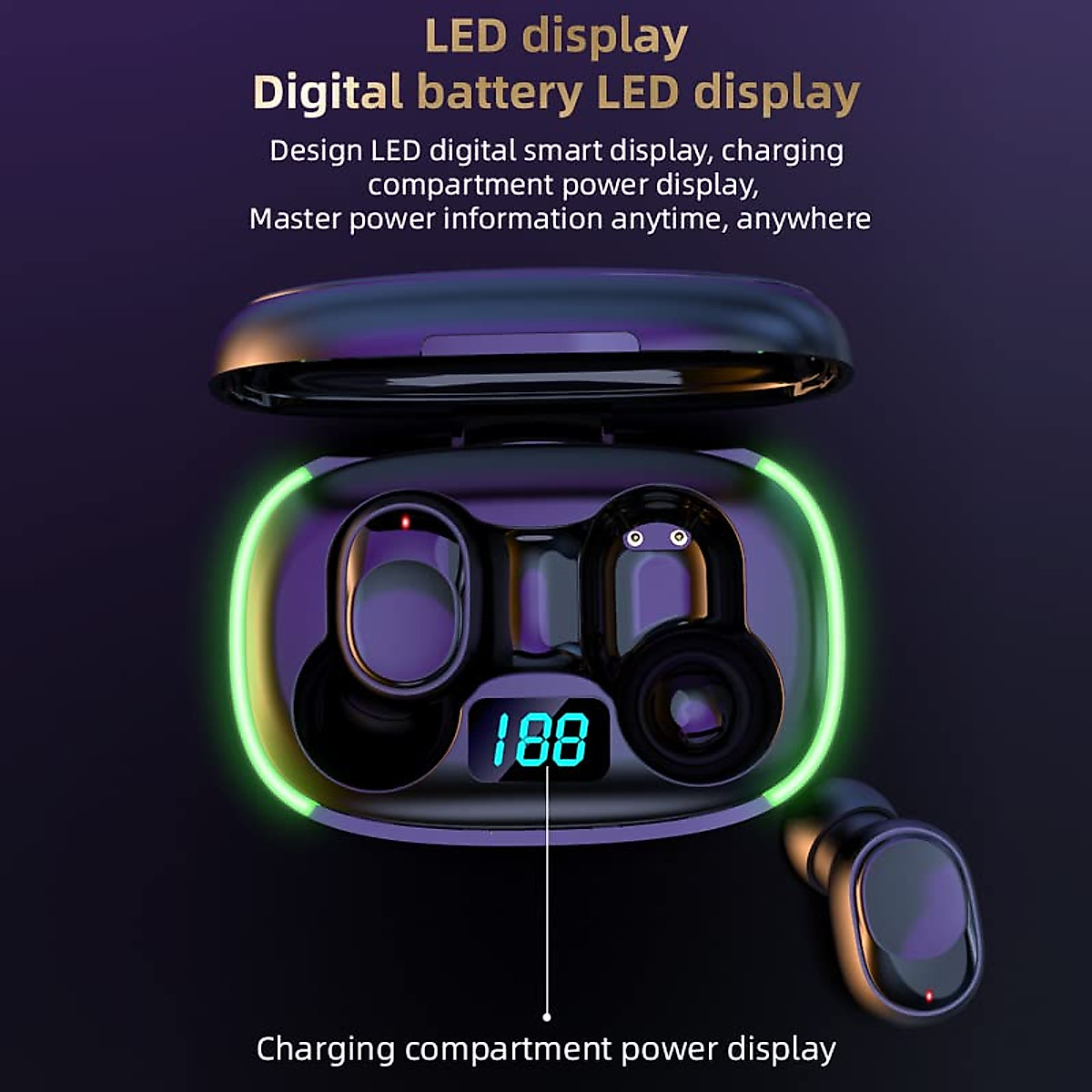 Wireless Earbuds Bluetooth Headphones with Wireless Charging Case IPX4 Waterproof Stereo Earphones in-Ear for SPOR (Y70)