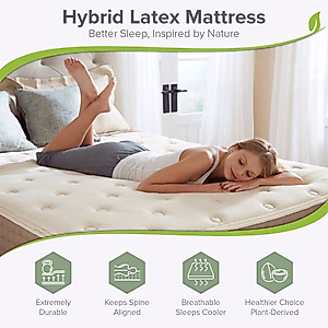 Eco Terra | Natural Latex | Luxury Hybrid Mattress | Medium Mattress with Encased Coil Spring | California King