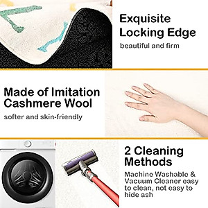 47" Colorful ABC Rug Kid Rug for Nursery Playroom Bedroom,4ft Circle Rugs with Storage Basket for Classroom,Round Baby Play Mat with Carpet Gripper (47inch,Rainbow)