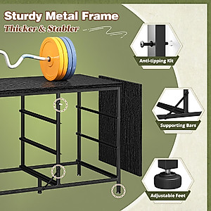 EnHomee Dresser TV Stand with 9 Drawers for 60'' TV Stand for Bedroom Long Dresser for Bedroom Wide Dressers & Chests of Drawers, Sturdy Metal Frame & Wood Top, Living Room, Closet, Charcoal Black
