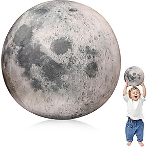 XIGUI Ultra-ealistic 3D Planet,Moon,Earth,The Sun,Pillow Plush Toys,for Kids Teens Adults, for Teachers and Parents, Educational Toy Learning, 10.6 in (The Moon)