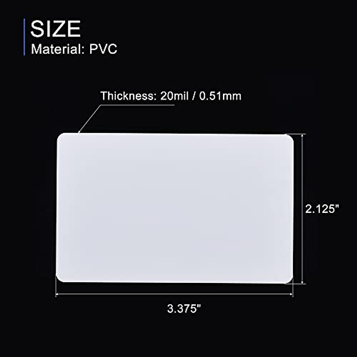 MECCANIXITY Blank PVC Cards for ID Badge Printers, Graphics Quality White Plastic CR80 20 Mil (CR-8020) Pack of 100