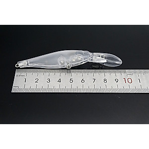 10PCS Unpainted Lure Blanks 6.29g 9.2cm with 5mm Free Fishing Eye Crankbait Baits Simulation Blank Body Clear Hard Baits Trout Salmon Minnow Lure Popper Lures Topwater Freshwater 5mm 8335