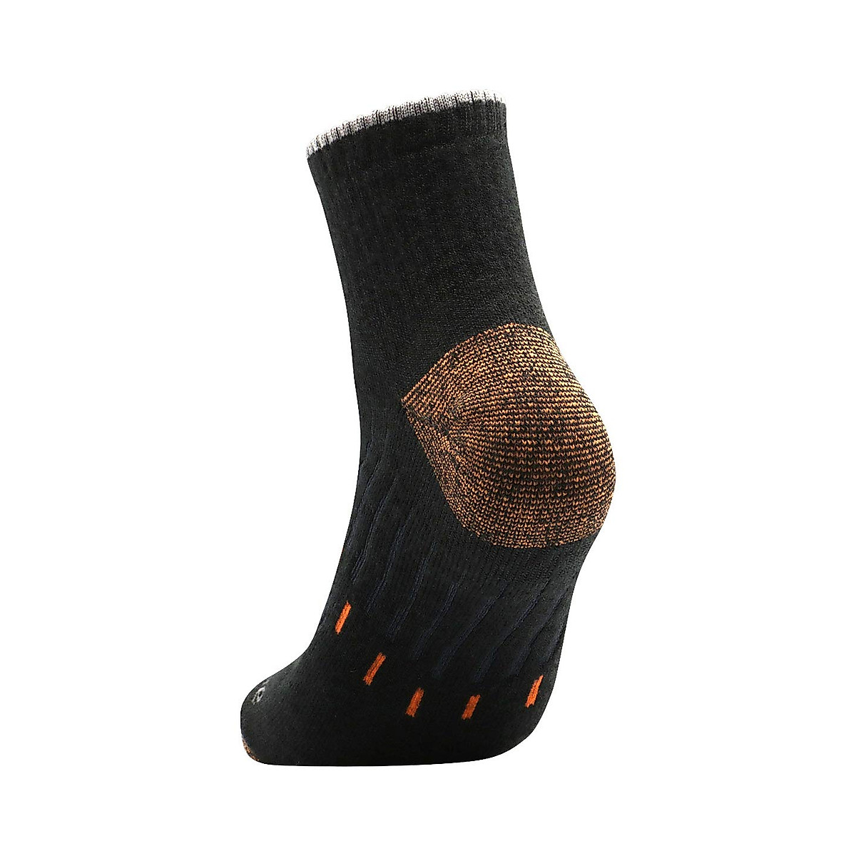 Avalanche Men's Odor Resistant Copper Wool Blend Quarter Socks With Arch Support 2Pack Black 10-13