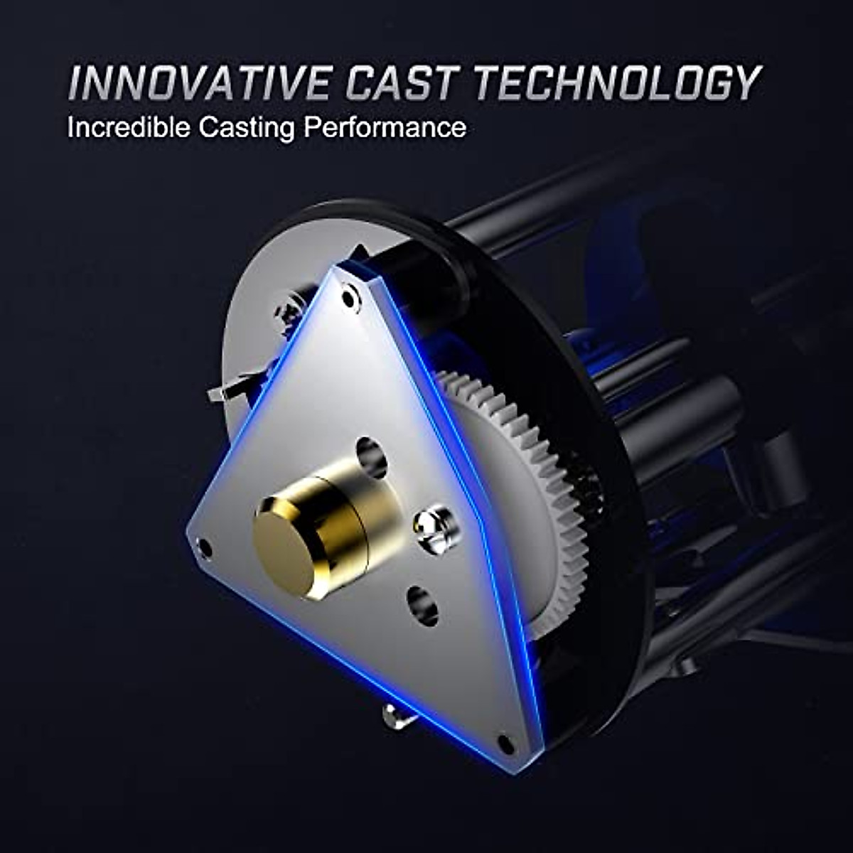 Piscifun Chaos XS Baitcasting Fishing Reel, Reinforced Metal Body Round Baitcaster Reel, Smooth Powerful Saltwater Inshore Surf Trolling Reel, Conventional Reel for Catfish (50 Right Handed)