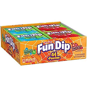 Fun Dip Candy, Halloween Trick or Treat Razz Apple Magic Dip & Cherry Yum Diddly Dip Candy Pouches, 44 ct