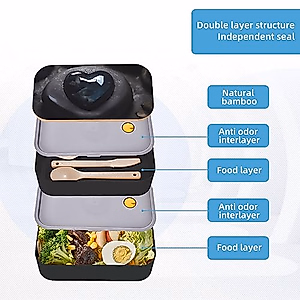 Mysterious Love Stone Adult Lunch Box, Bento Box, With Cutlery Set Of 3, 2 Compartments, Rectangular, Lunch Box For Adults