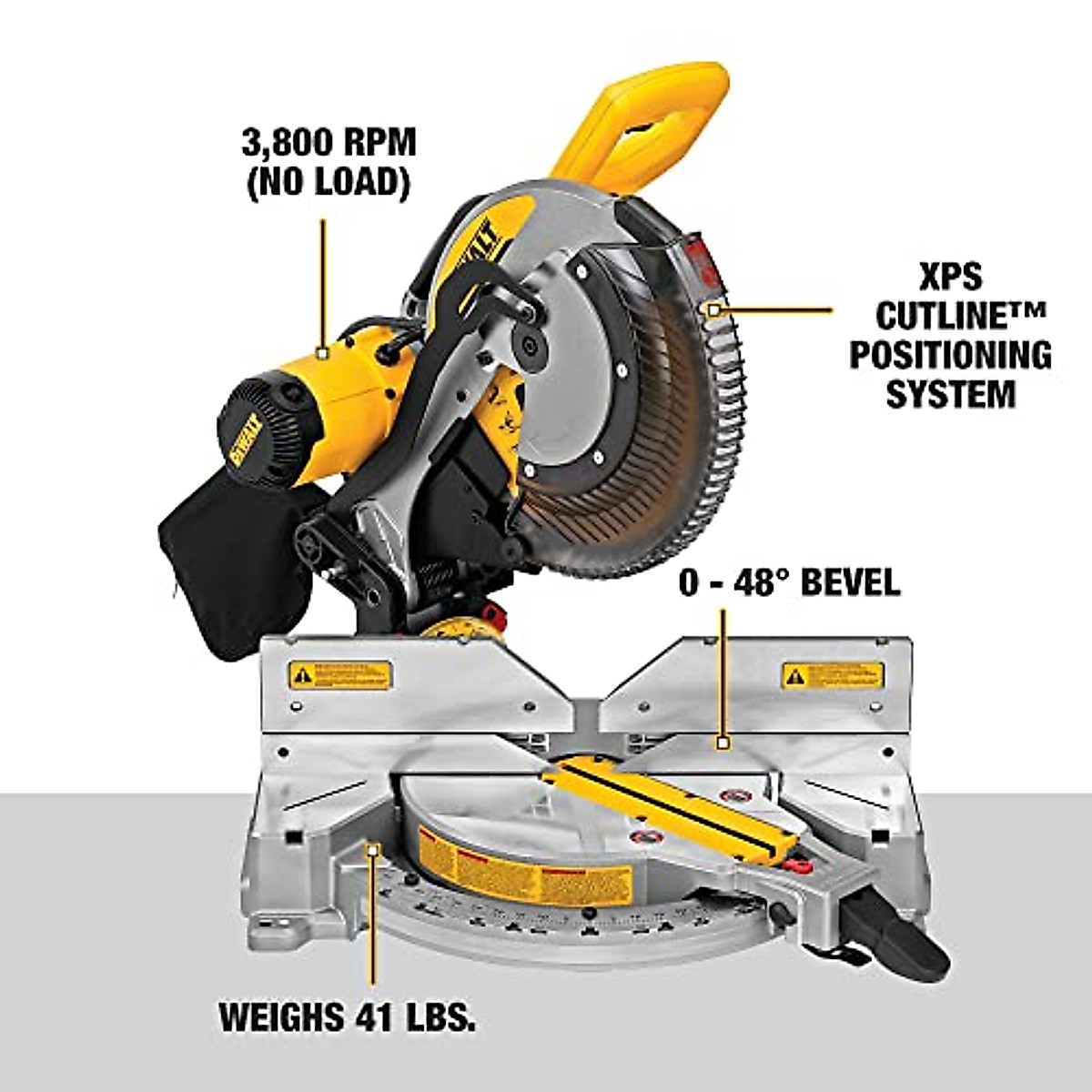 DEWALT Miter Saw, 12-Inch, Double Bevel, Compound, XPS Cutline, 15-Amp (DWS716XPS)