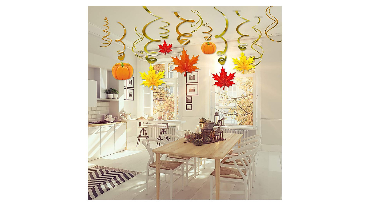 Autumn Thanksgiving Swirls Decorations | Fall Party Supplies 36 Pack