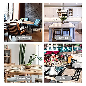 Kichvoe Dining Table Decor Lace Trim 6Pcs Burlap Placemats Lace Jute Rustic Farmhouse Table Mats for Special Occasions Parties Weddings Holidays - Brown Dining Table Decor Lace Trim