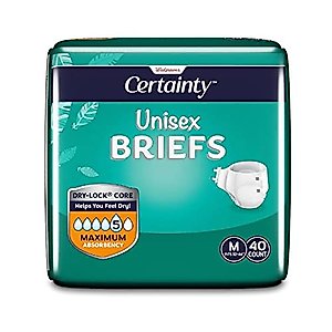 Walgreens Certainty Unisex Briefs Maximum Absorbency Medium 40.0ea, Blue