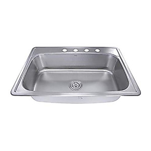 Nantucket Sinks NS3322-8 33" Rectangle Single Bowl S. Steel Kitchen Sink