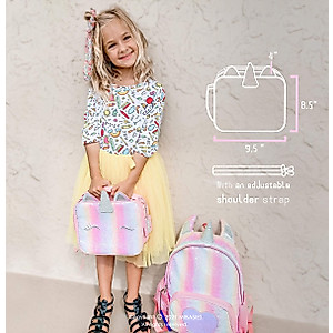 mibasies Kids Insulated Lunch Box for Girls Rainbow Unicorn Bag