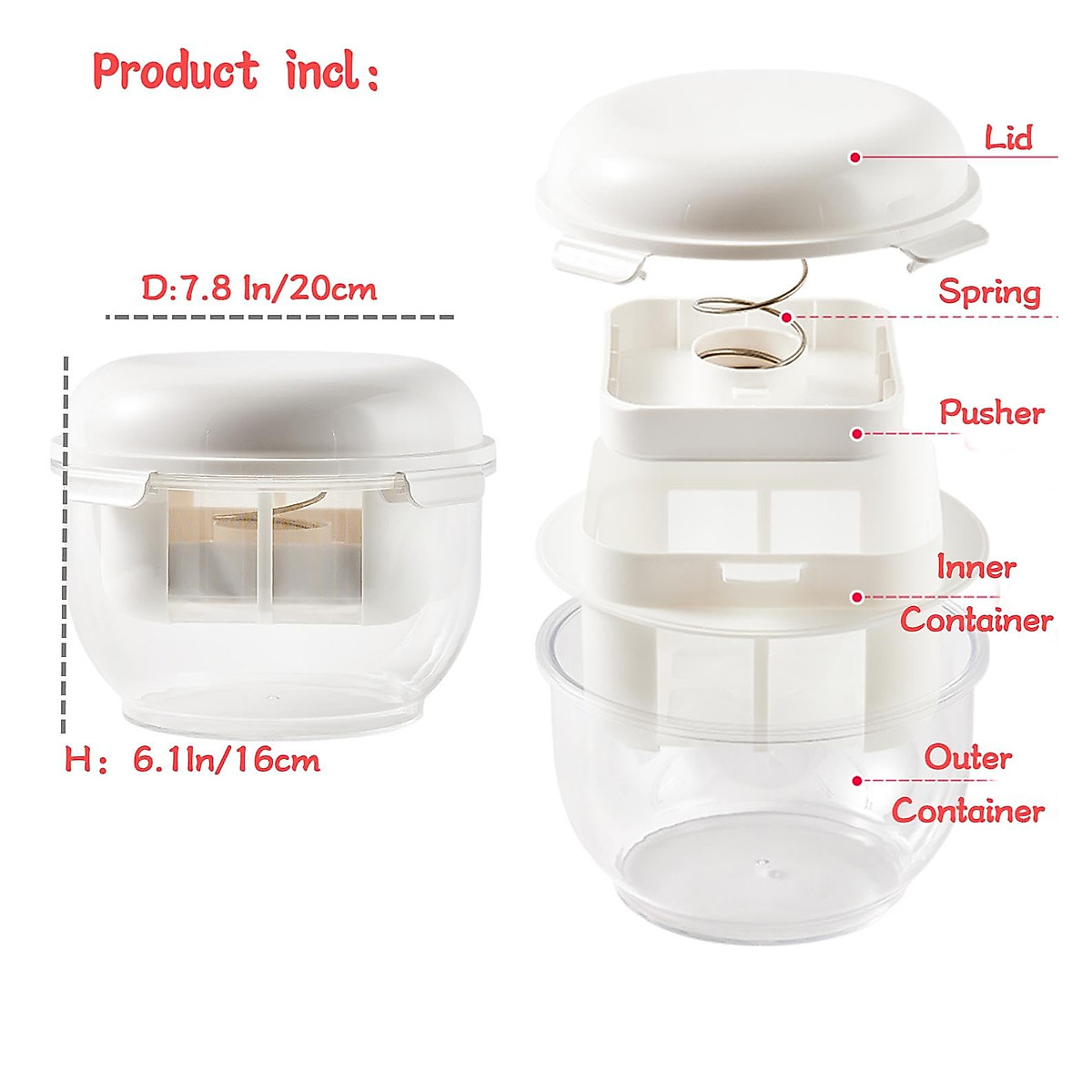 Generic Greek Yogurt Strainer with Lid.Yogurt Filter (1.5QT) with Ultra Fine Mesh,to Makes small batches (600g) of Thick Creamy Greek or Coconut Yogurt, 7.8*7.8*6.1in, White