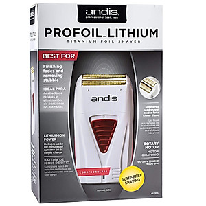 Andis Cordless Men’s Long Lasting Lithium Battery Titanium Foil Shaver with Bonus Replacement Foil Assembly and Inner Cutters with a BeauWis Brush