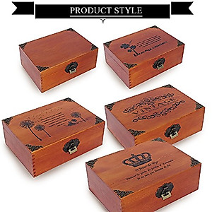 WINGOFFLY® Medium Wooden Treasure Box Trunk Box Stash Boxes for Jewelry Storage Cards Collection Gifts and Home Decoration, Blank