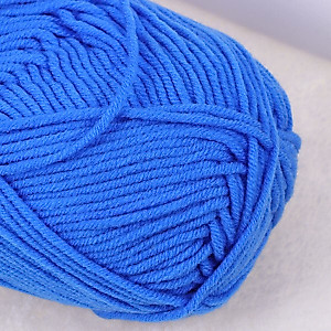 IMIKEYA 50g Milk Cotton Yarn Skeins, Cotton Chunky Hand- Woven Crochet Knitting Wool Yarn Warm Yarn for DIY Adults and KidsCrocheting Sweaters Hats Scarves (Blue)