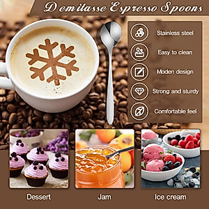 50 Pcs Teaspoons Demitasse Espresso Spoons 4.92 Stainless Steel Tablespoons Metal Dessert Spoon for Appetizer Sugar Ice Cream for Home Restaurant Kitchen, Mirror Polished, Dishwasher Safe