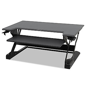 Ergotron – USA Assembled WorkFit-TL Standing Desk Converter, Dual Monitor Sit Stand Desk Riser for Tabletops – 37.5 Inch Width, Black, TAA Compliant