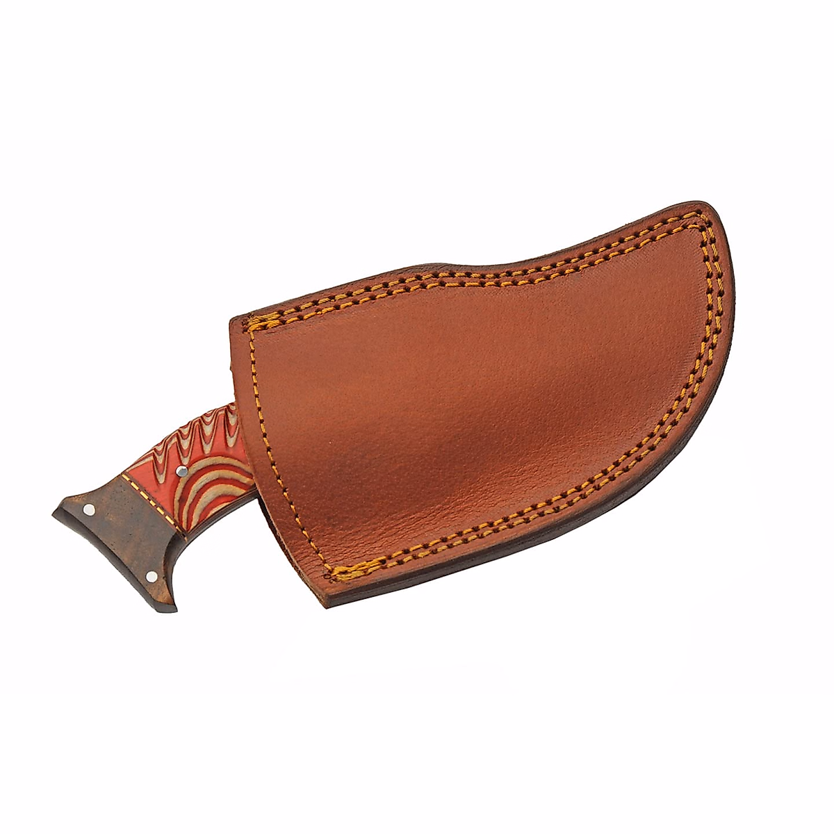 Damascus Steel Red Pueblo | Wood Handle 8 inch Hunting Knife