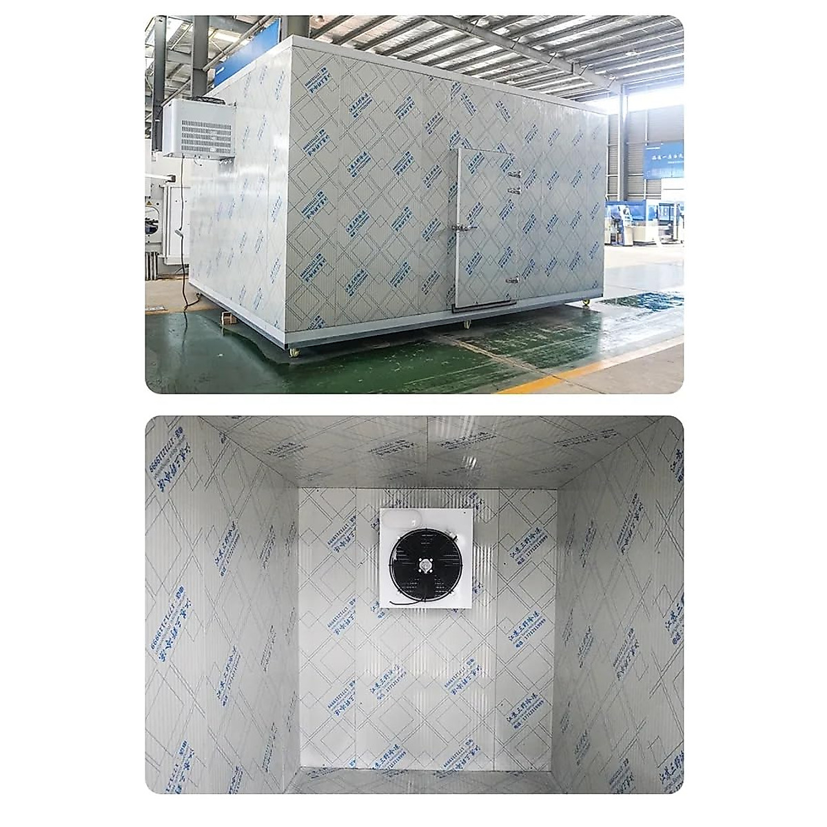 Kolice Commercial Portable Cold Room Freezer Room Fruit Keep Fresh Refrigerators-4 Wheels Included,15 Cubic Meters,Temperature:-8℉, Size:138"x79"x98",All-In-One Design