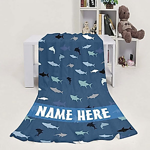 XJone Personalized Custom Baby Blankets with Name for Boys, Customized Name Blanket for Infants Newborns Kids