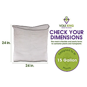 VOLE KING Plant Baskets - Gopher and Vole Baskets, 15 Gallon, Pack of 1 - Protect Plants, Trees, Flowers and Bulbs from Voles, Gophers and Moles - A One Time Solution, No Repellent Needed