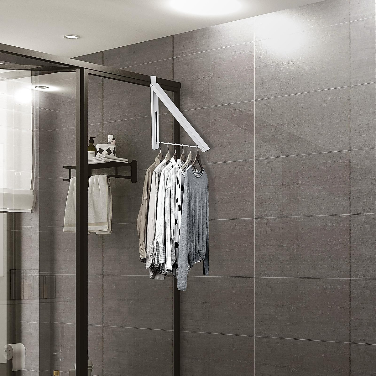 RMERVE 2 Pcs White Over The Door Hanger Organizer Drying Rack Collapsible Retractable Clothes Drying Rack Space Saver for Hanging Clothes Towels Bathrooms (White)