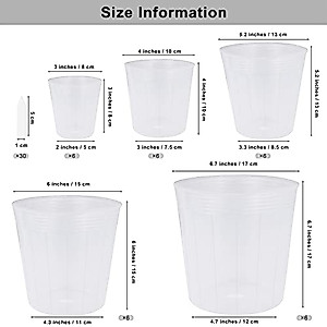 ELCOHO 30 Pack Plants Nursery Pot Soft Clear Plastic Planter 6.7/6/5/4/3 Inch Seed Starting Pots Flower Plant Pots with Drainage Hole Plant Container with 30 Labels for Seedlings Succulent Vegetable