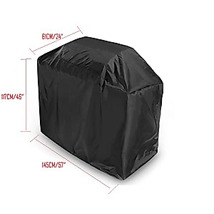 AMSAMOTION BBQ Covers Waterproof Heavy Duty Large Grill Cover, 3-4 Burner Gas BBQ Covers, Windproof, Rip-Proof, Outdoor Large Barbecue Cover for Weber, Brinkmann, Char-Broil