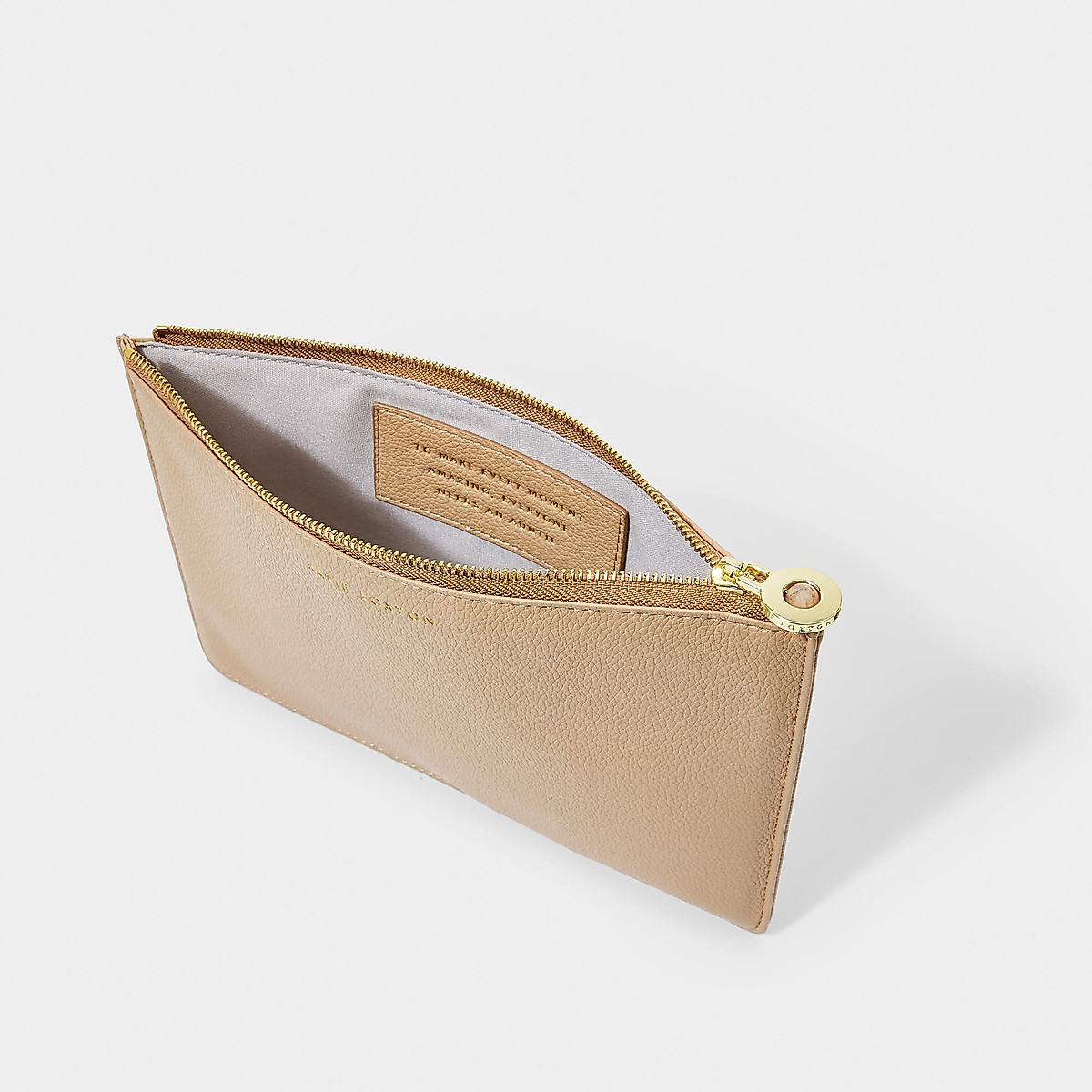 KATIE LOXTON Wellness Secret Message Friends To Make Every Moment Amazing Everyone Needs An Auntie Womens Slip Pocket Clutch Pouch Taupe