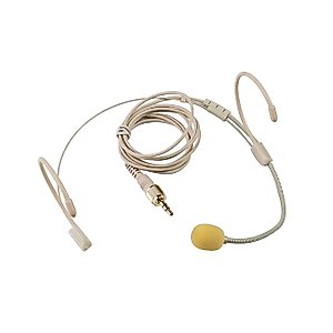 CANFON Cafon Pro 3.5mm Omni-directional Condenser Headset Microphone Input Line Compatible with Sony UWP V1/D11/D21 Microphones Transmitter, such as UWP UTX-B2/B03/B40, Skin color to hide