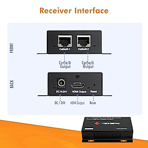 J-Tech Digital HDMI Extender Over Cat 5e/Cat6 Cable Daisy Chain Cascade to Multiple Receivers TCP/IP up to 1080P FHD 60Hz 400ft / 120M HDCP 1.4 [JTECH-EXIP400L]