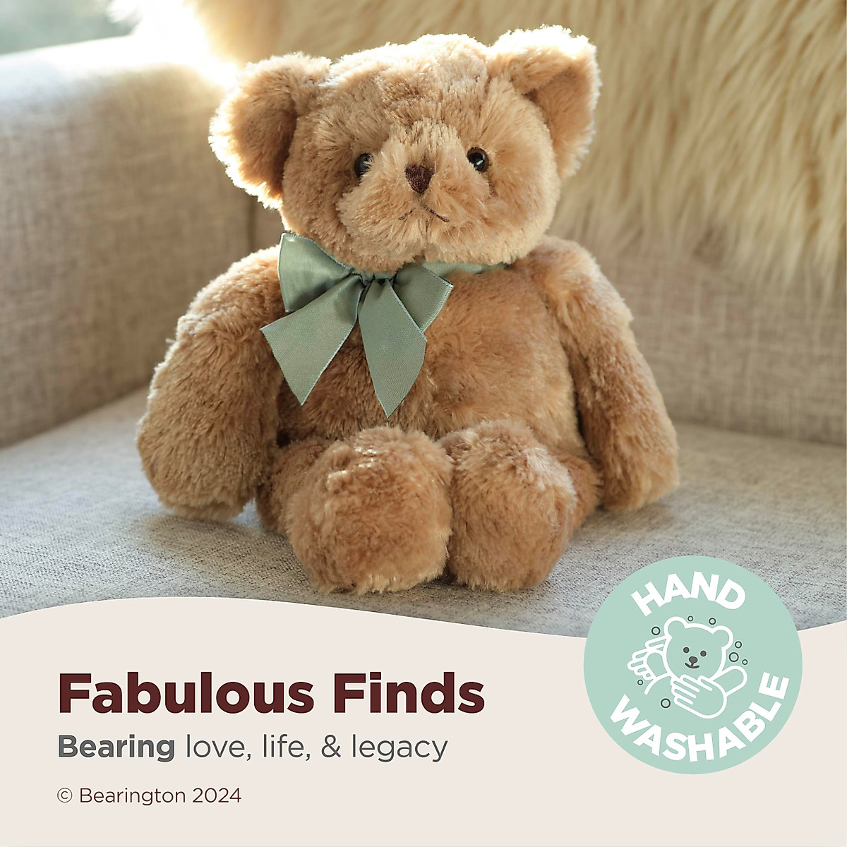 Bearington Collection Baby Gus The Brown Teddy Bear Plush, 13 Inch Bear Stuffed Animal