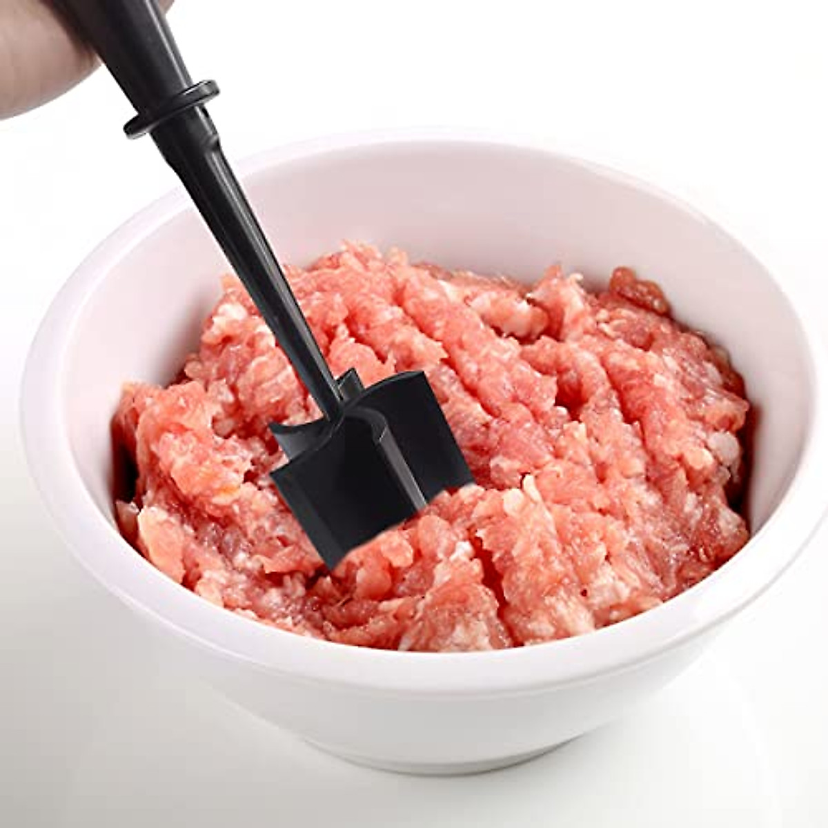 1Pcs Meat Masher Tool, Hamburger Chopper, Nylon Ground Beef Chopper Tool, Heat Resistant Meat Masher Tool for Turkey, Ground Beef and more, Meat Chopper, Black