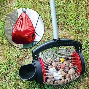 Zozen Nut Gatherer, Walnut Picker Upper Roller, Pecan Picker Upper - Directly Dump Outlet | Apply to Walnut, Pecan, Hickory, Chestnuts, Buckeyes, Nerf Balls, Golf Objects Size 3/4'' to 1.5''; 1 Gallon